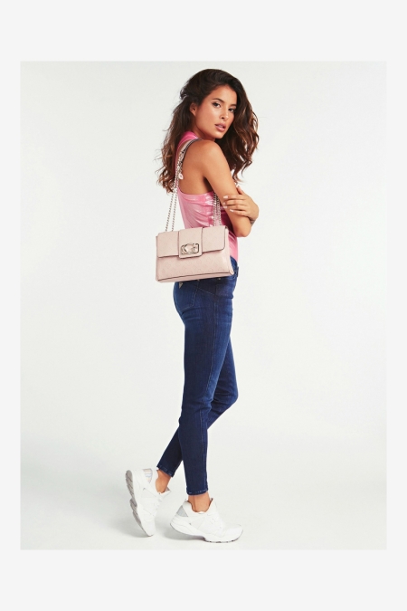 Sac Bandoulière Guess Emilia Logo Sg774321 Rose | Latroikastore.com