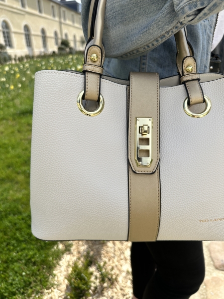 Sac à Main Ted Lapidus Clothilde Tlhh6424 Blanc Doré | Latroikastore.com